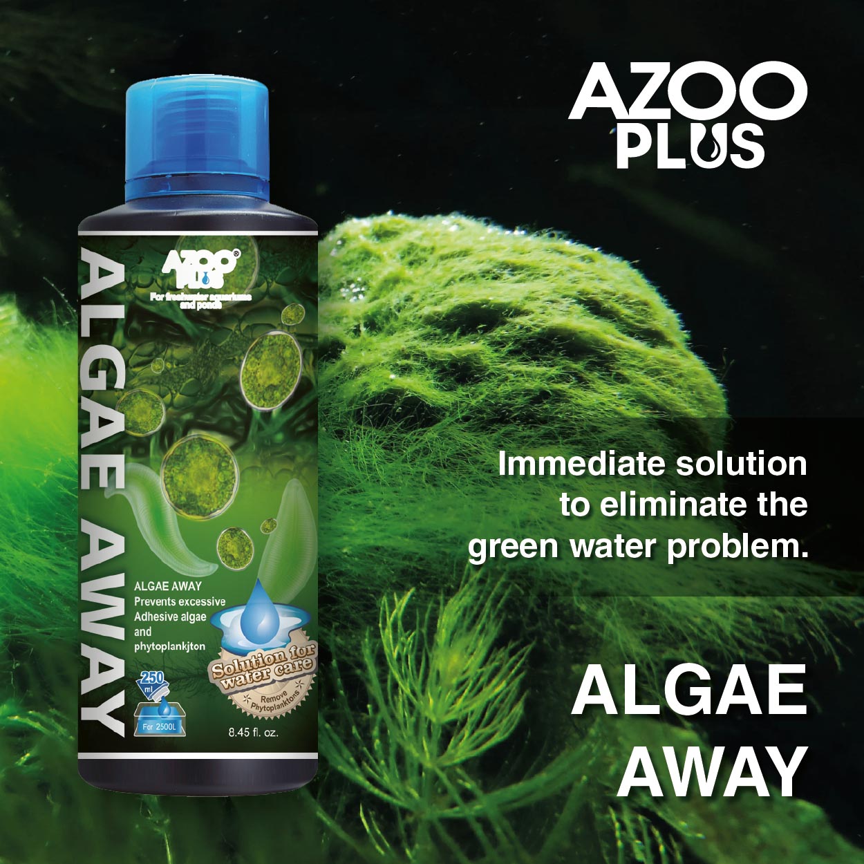 AZOO Plus Algae Away – Fast Algae Remover for Aquariums